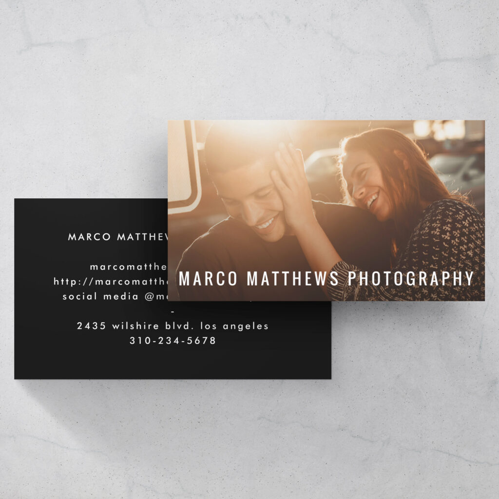 Bold Text Minimal Photographer Business Card – Becky Nimoy