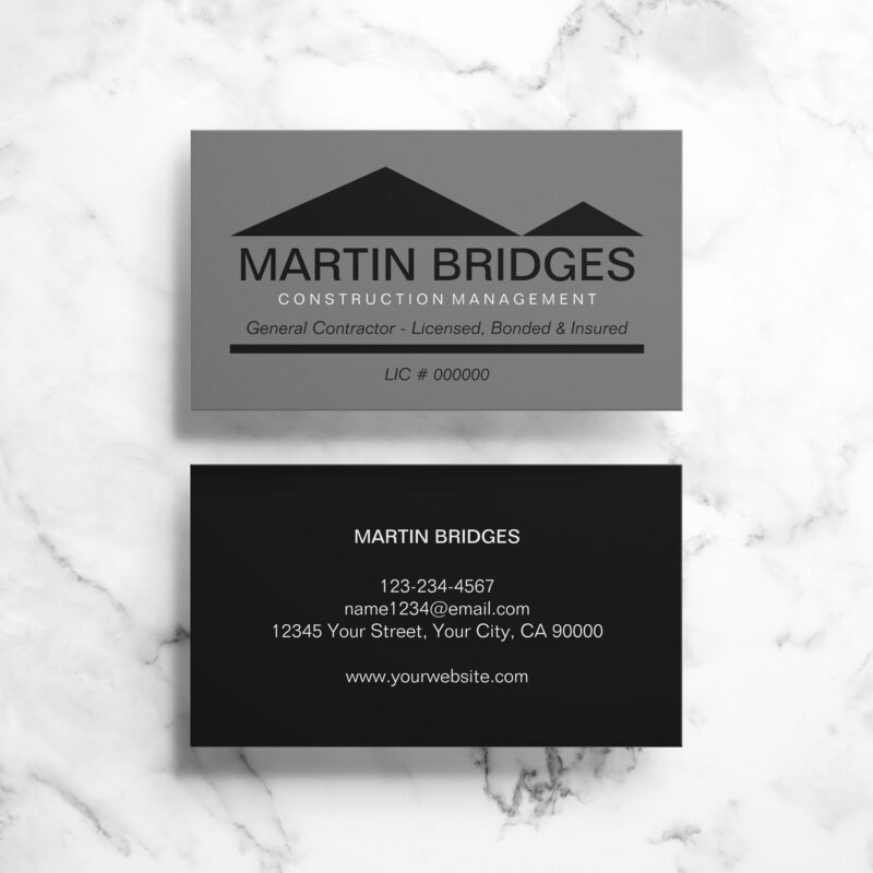 Modern Black General Construction Business Cards – Becky Nimoy
