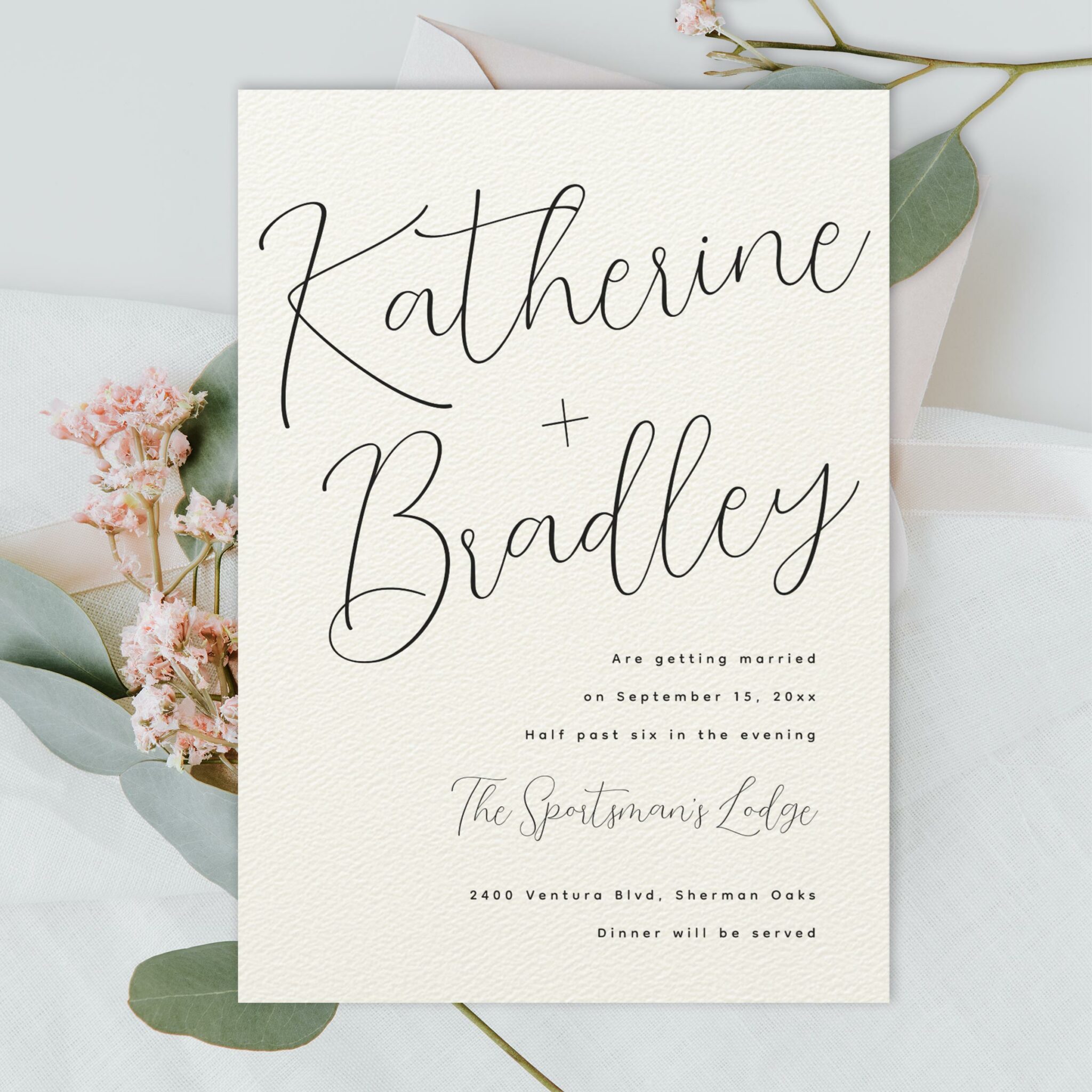 Modern Fun Couples Names Luxe Wedding Invitation – Becky Nimoy