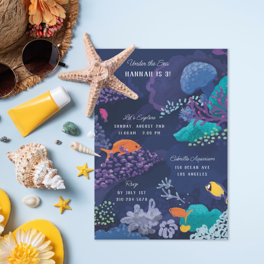 Under the Sea Aquarium Kid’s Birthday Party Invitation – Becky Nimoy