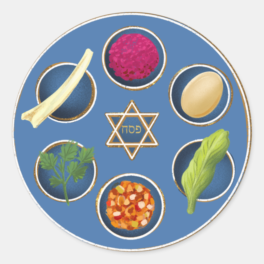 Pesach Seder Plate Happy Passover Stickers – Becky Nimoy