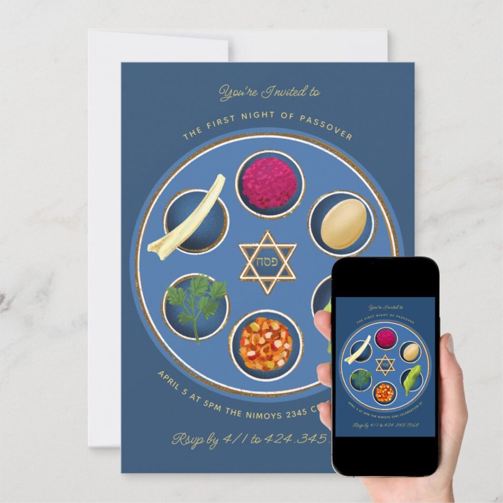 Pesach Seder Plate Happy Passover Dinner Invitation – Becky Nimoy